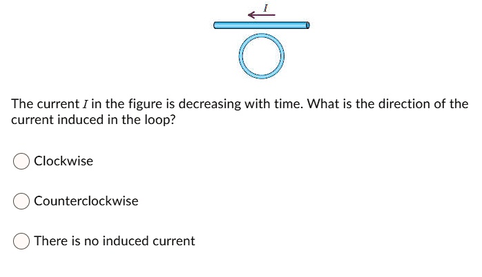 the current i in the figure is decreasing with time what is the direction of the current induced ...