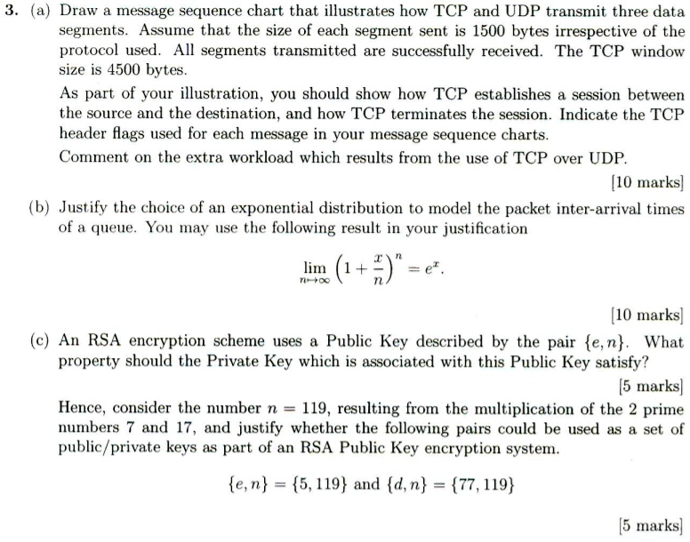 Solved Draw A Message Sequence Chart That Illustrates How Tcp And Udp Transmit Three Data