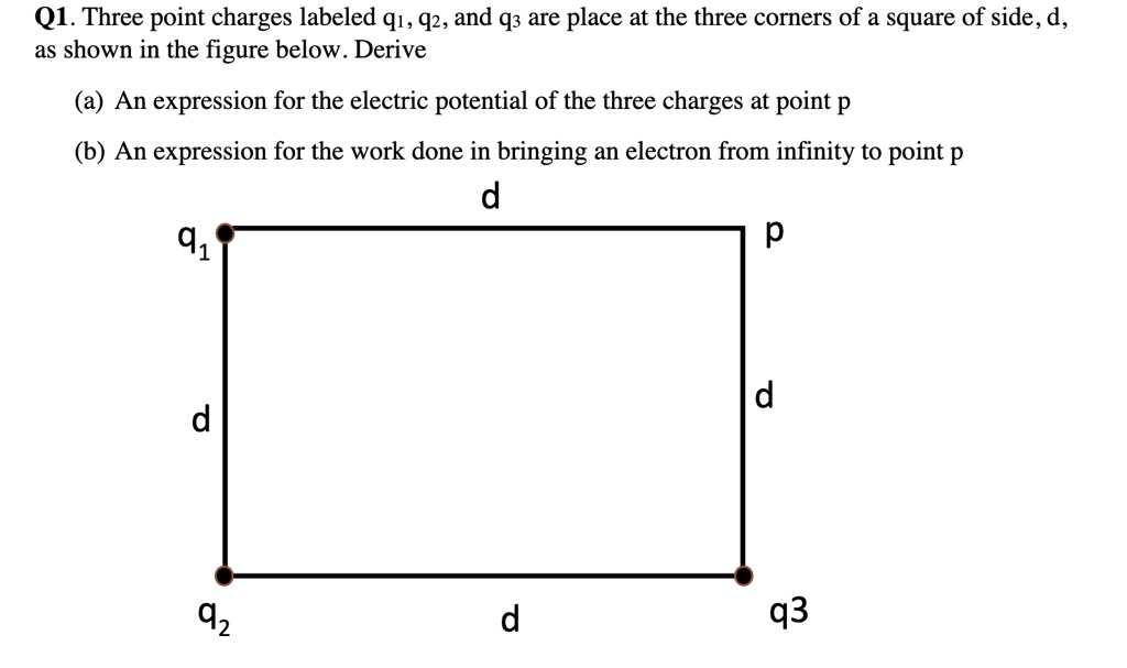 VIDEO solution: Q1. Three point charges labeled 41, 42, and q3 are place at the three corners of ...