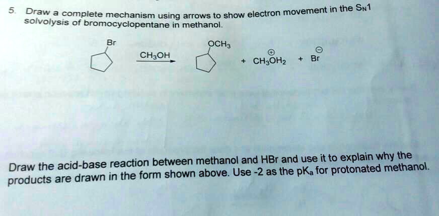draw a complete electron movement in the sni mechanism using arrows t0 ...