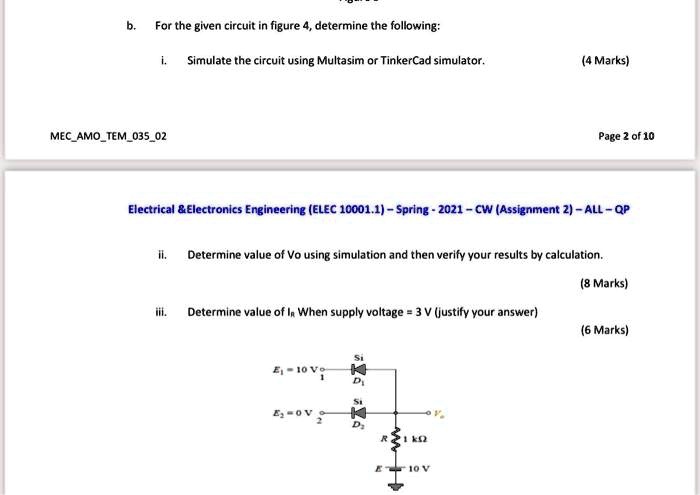 for the given circuit in figure determine the following simulate the circuit using multasim or ...