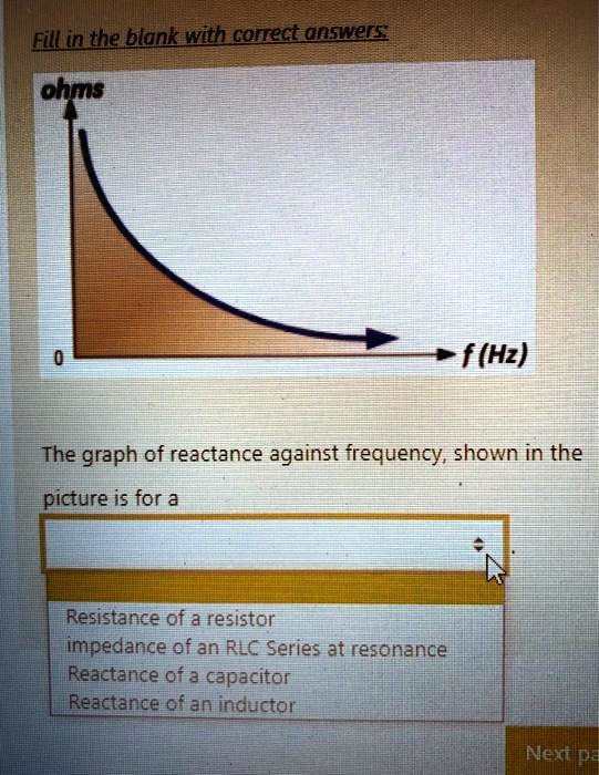 SOLVED: [linthe blankwith correctanswers ohms f (Hz) The graph of ...