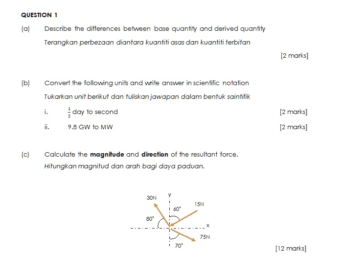 SOLVED: QUESTION Describe the differences between base quantity and derived quantity Terangkan ...