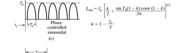 SOLVED: The peak value of the current waveform through a power device ...