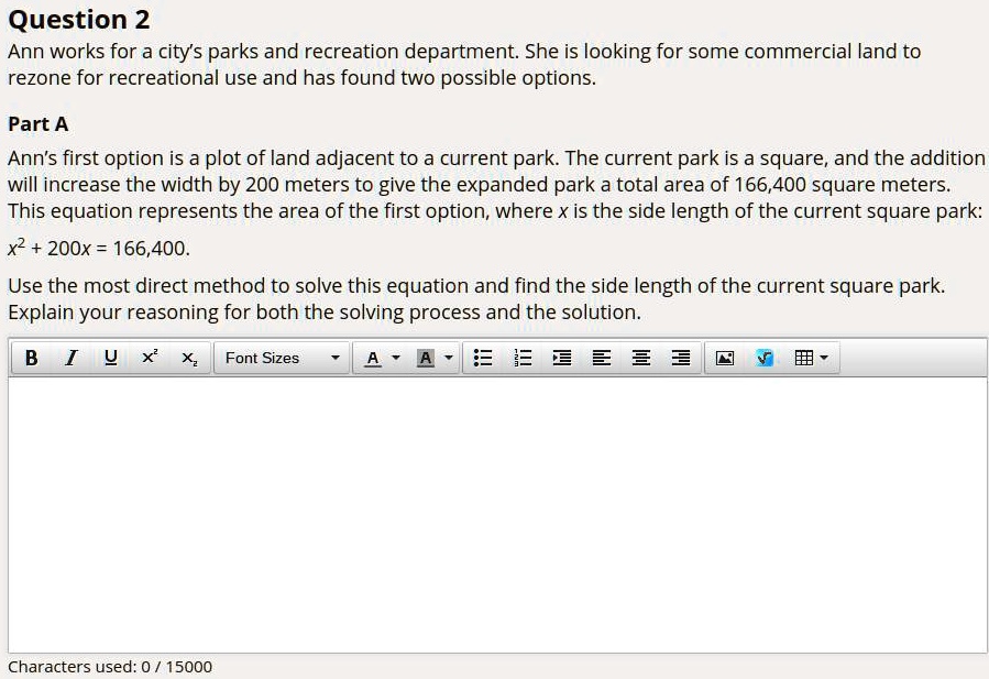 SOLVED: Will mark brainliest, this question is hard. Ann works for a city's parks and recreation ...