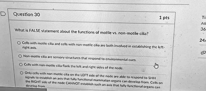 SOLVED: Question 30 What is the FALSE statement about the functions of ...