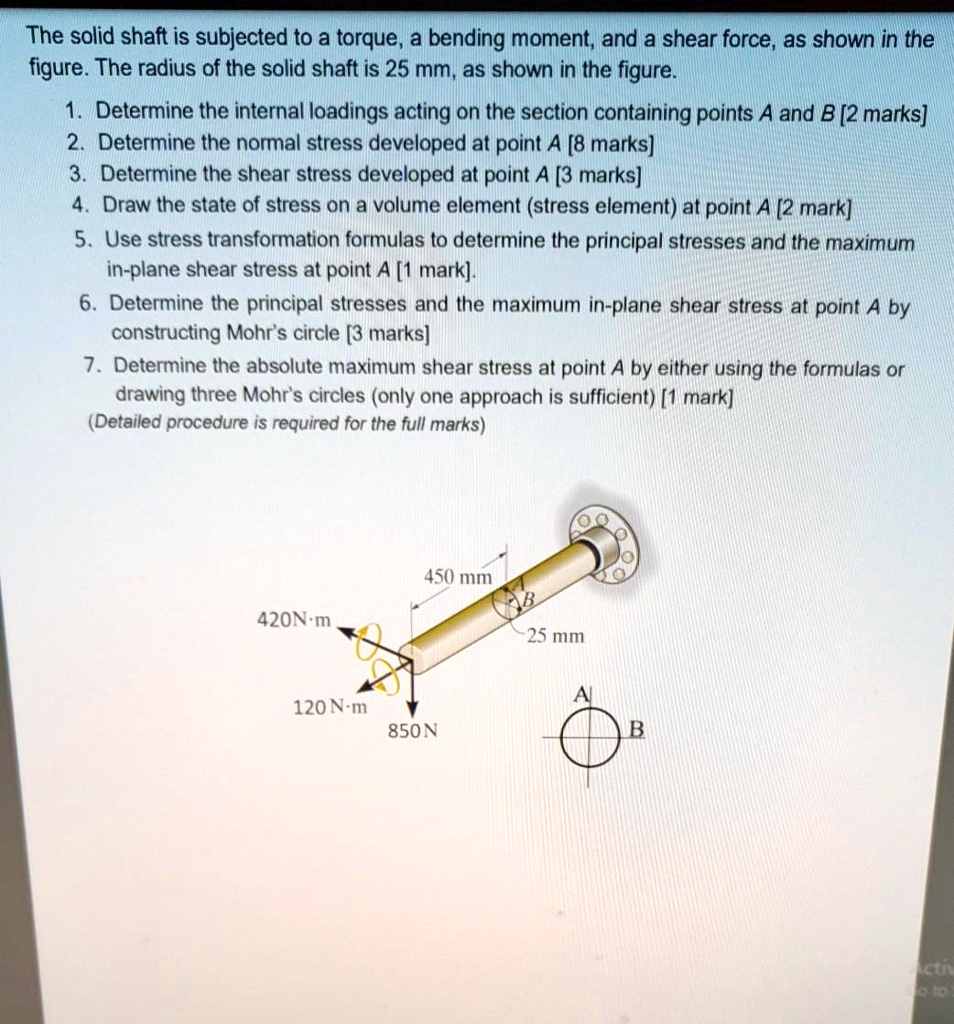 SOLVED: Please help me ASAP. The solid shaft is subjected to a torque ...