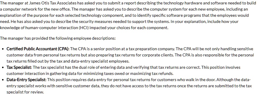 The manager at James Otis Tax Associates has asked you to submit a ...