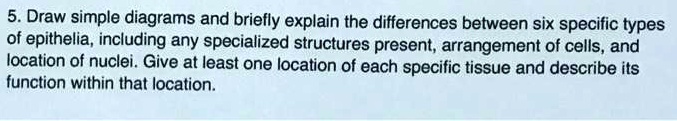 5. Draw simple diagrams and briefly explain the differences...