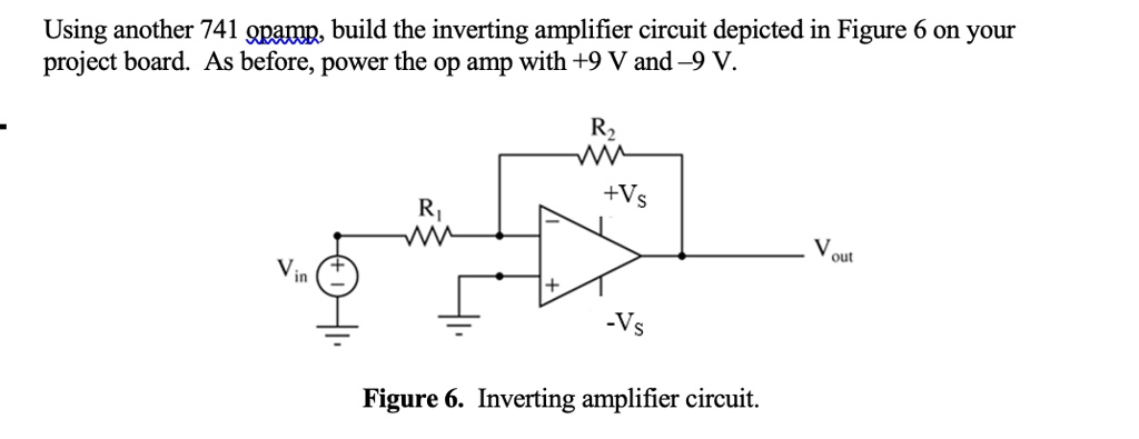 SOLVED: Make the circuit in Tinkercad Using another 741 opamp, build the inverting amplifier ...