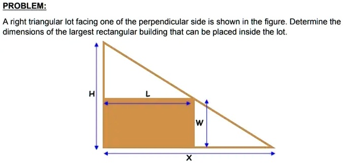 PROBLEM: A right triangular lot facing one of the perpendicular side is ...