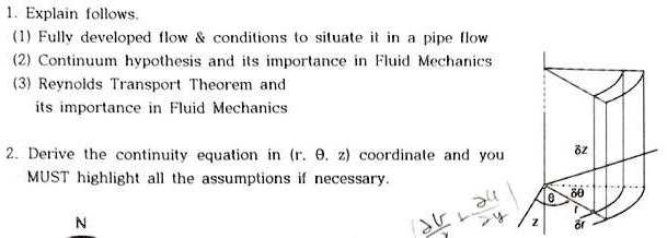 SOLVED: 1. Explain the following: - Fully developed flow and conditions ...