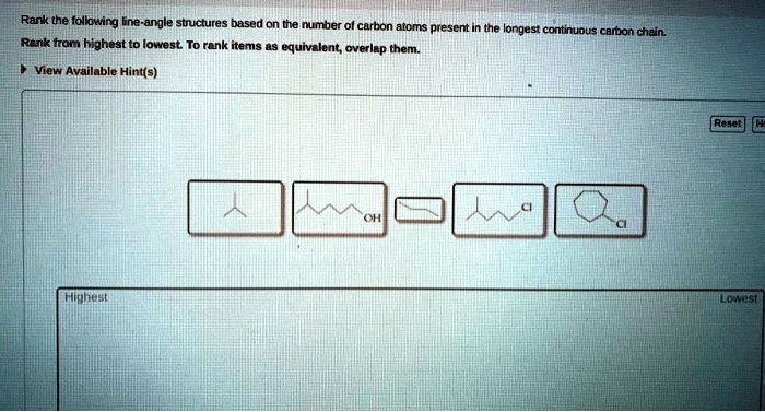 SOLVED: Rank the following three-angle structures based on the number of carbon atoms present in ...