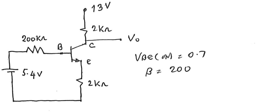 Dc Analysis Of Bjt Transistor For The Circuit Shown In Figure And The Parameters Provided A