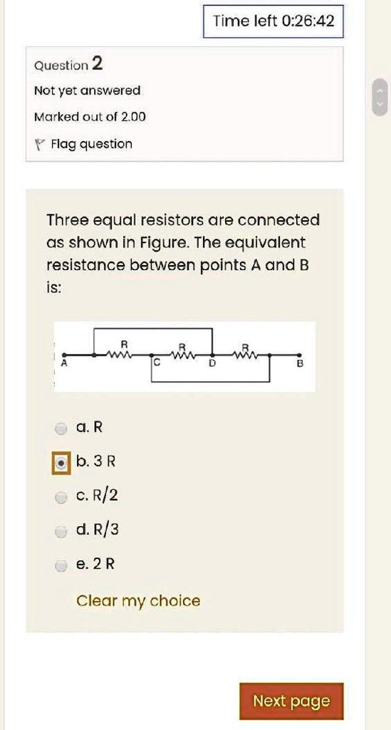 Question 2 Not yet answered Marked out of 2.00 Flag question Time left ...