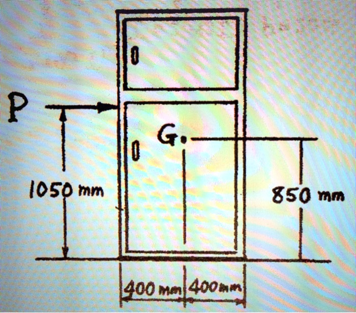 SOLVED: The refrigerator shown below has a mass of 138 kg and a center ...