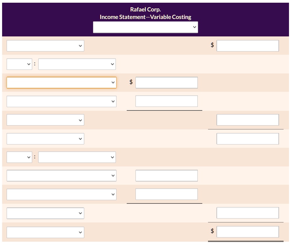 SOLVED: During 2020, Rafael Corp. produced 38,900 units and sold 38,900 ...