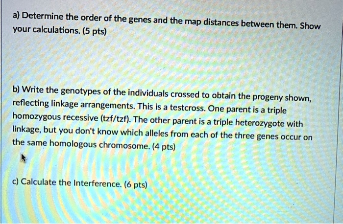 SOLVED: a) Determine the order of the genes and the map distances ...
