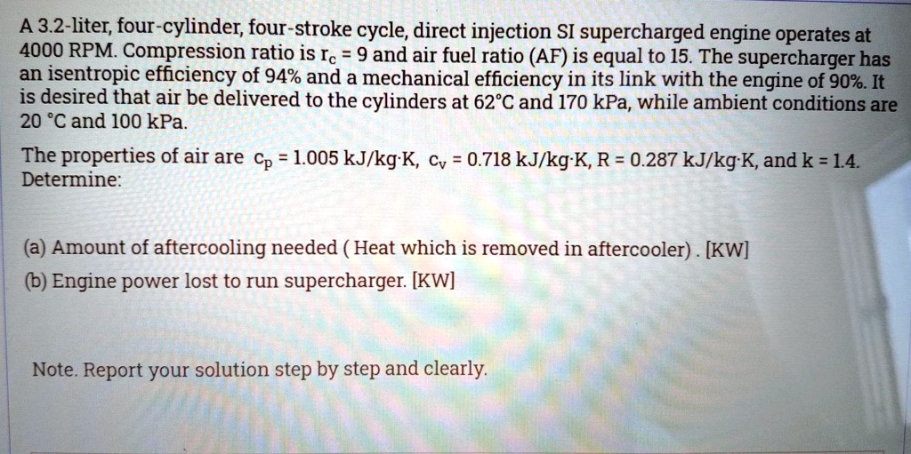 SOLVED: A 3.2-liter, four-cylinder, four-stroke cycle, direct injection ...