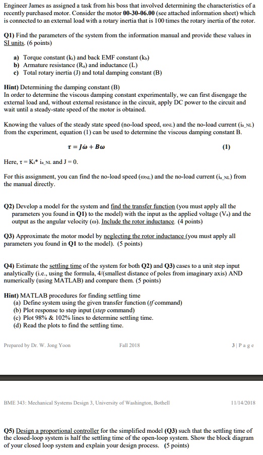 engineer james as assigned a task from his boss that involved ...