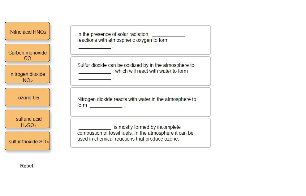 SOLVED: Nitric acid HNO3: In the presence of solar radiation, it reacts ...