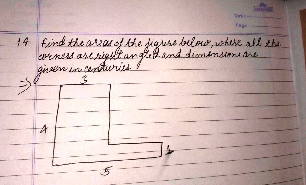 SOLVED: Find the areas of the figure below, where all the corners are ...