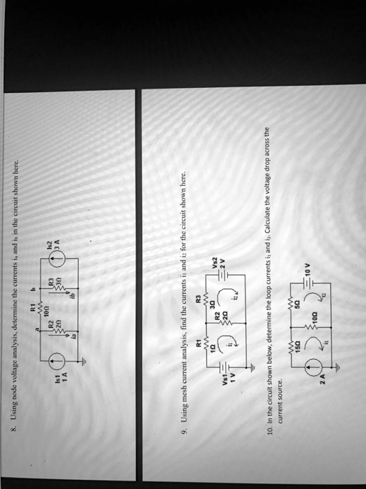 8. Using node voltage analysis, determine the currents ia and ib in the circuit shown here. R1 b ...