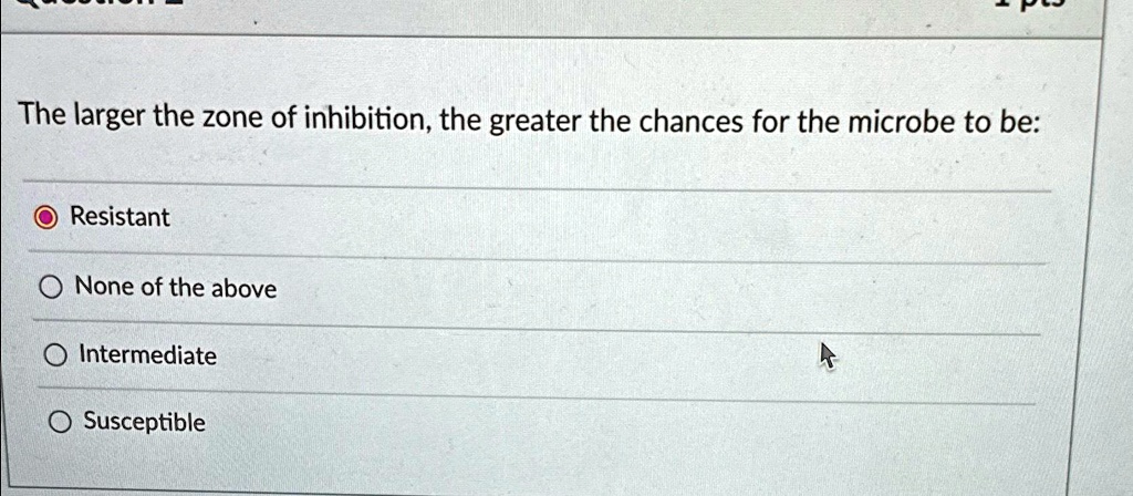 SOLVED: The larger the zone of inhibition, the greater the chances for ...