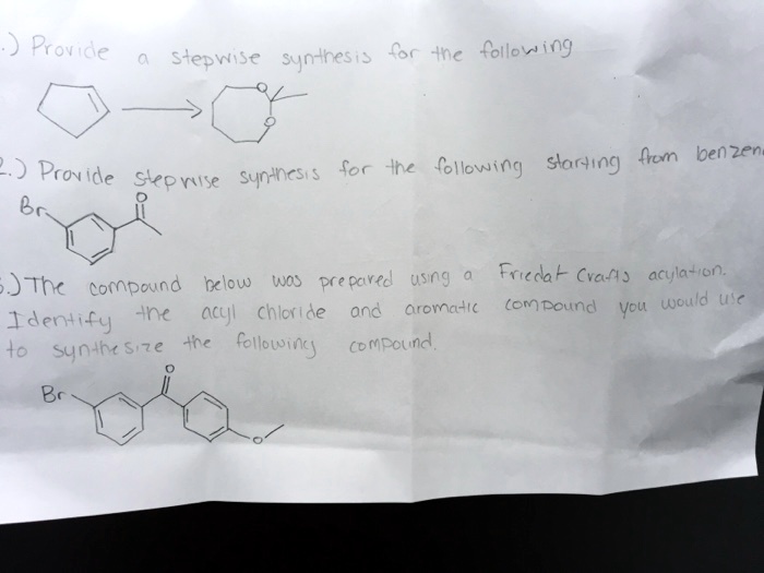 SOLVED: Providie stepwnise "Syn-hes for Anc follo Aing flur bben zen ...