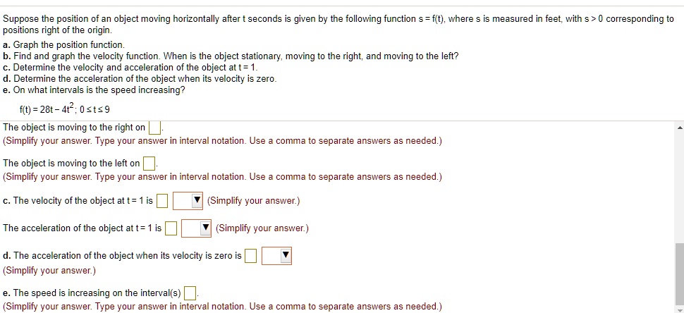 Solved Suppose The Position Of An Object Moving Horizontally After