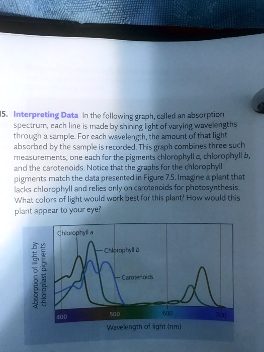 SOLVED: Interpreting Data In the following graph, called an absorption ...