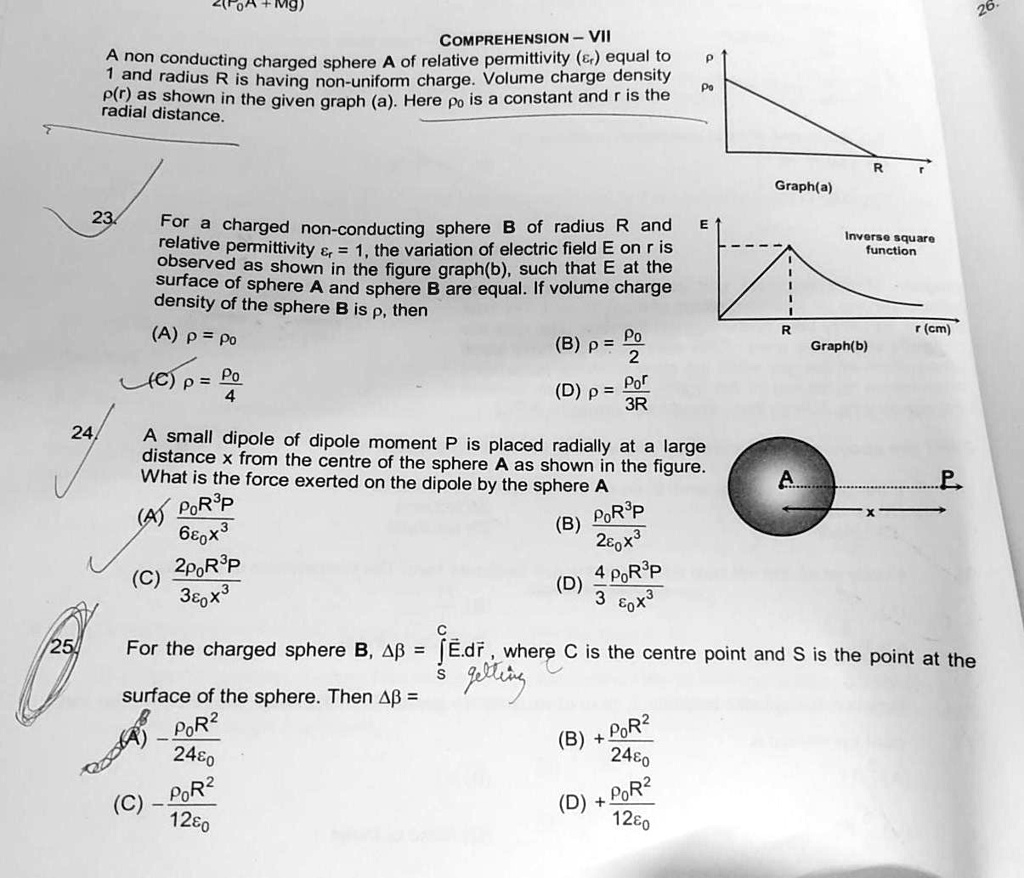 2f0 9 comprehension vii a non conducting charged sphere a of relative ...