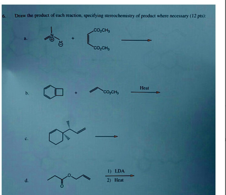SOLVED: Draw the product of each reaction, specifying the ...