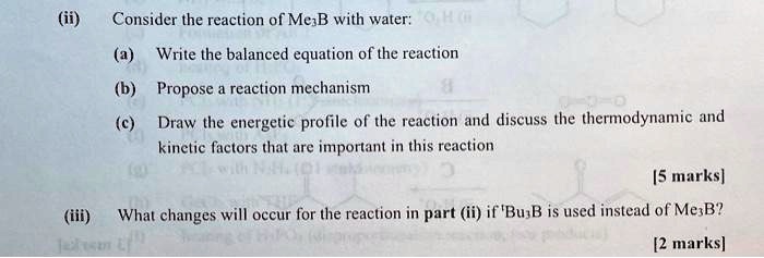 SOLVED:Consider the reaction of MeB with water: Write the balanced ...