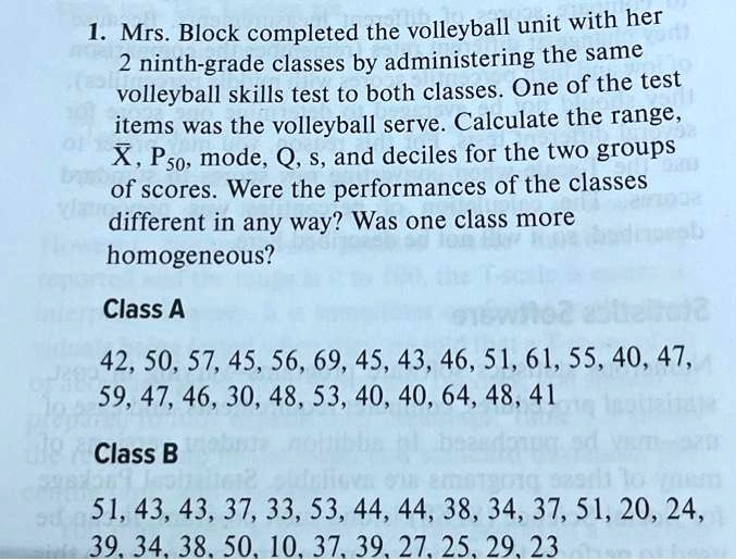 1. Mrs. Block completed the volleyball unit with her 2 ninth-grade ...