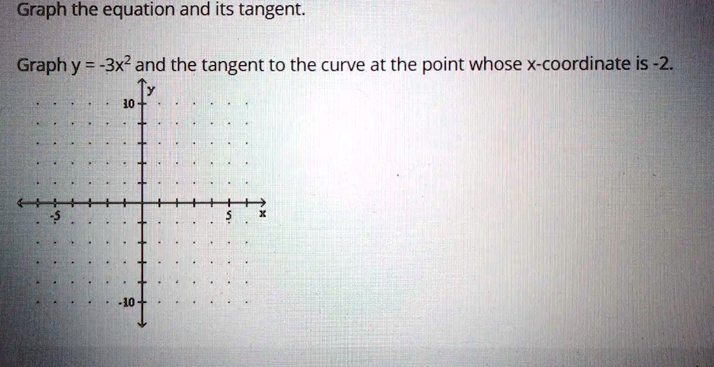 SOLVED: Graph the equation and its tangent Graph y = -3x2 and the ...