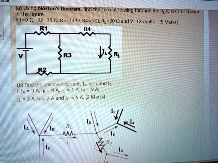 using nortons theorem find the current flowing through the ru q resistor shown in the figure r1 ...
