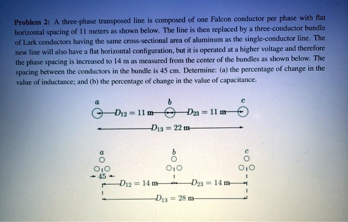 SOLVED: Problem 2: A three-phase transposed line is composed of one ...