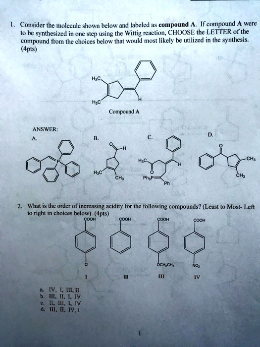consider the molecule shown below and labeled compound a if compound ...