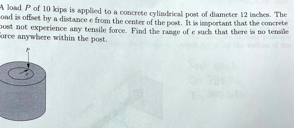 A load P of 10 kips is applied to a concrete cylindrical post of ...