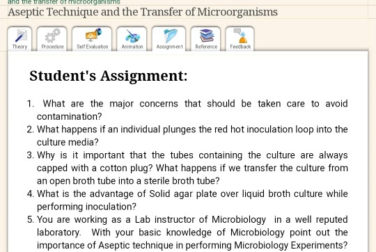 SOLVED: Aseptic Technique and the Transfer of Microorganisms What are ...