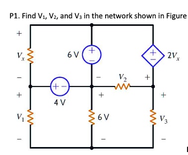 SOLVED: Find V1, V2, and V3 in the network shown. P1. Find V1, Vz, and Va in the network shown ...