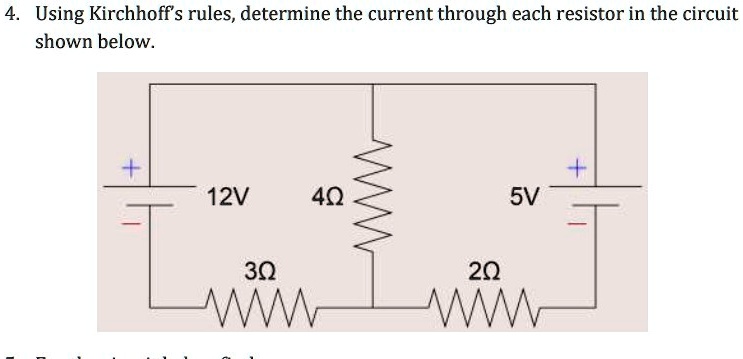 SOLVED: Using Kirchhoff s rules, determine the current through each resistor in the circuit ...
