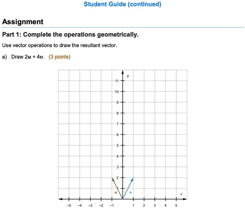 Student Guide (continued) Assignment Part 1: Complete the operations geometrically. Use vector ...