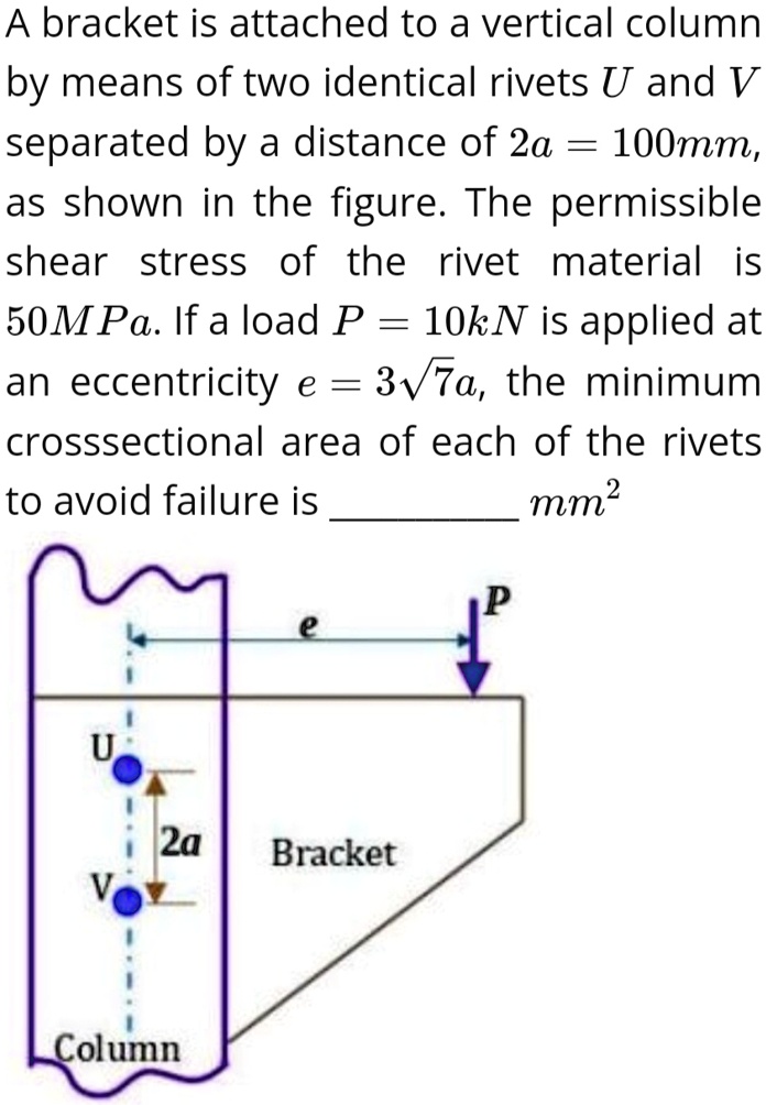 a bracket is attached to a vertical column by means of two identical ...