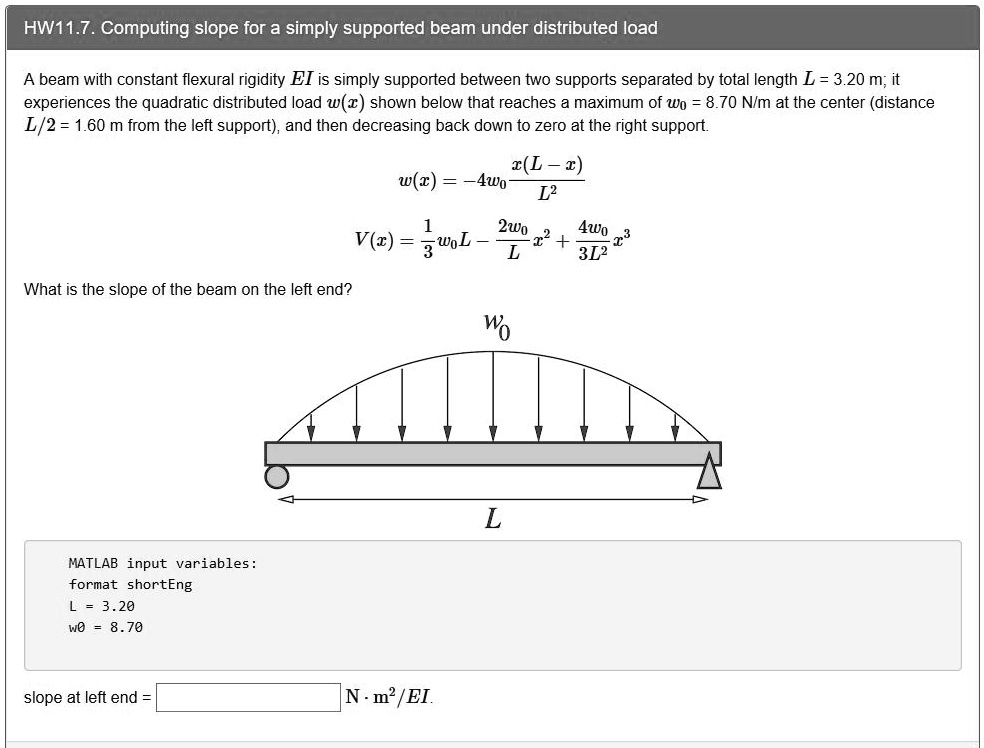 a beam with constant flexural rigidity ei is simply supported between ...