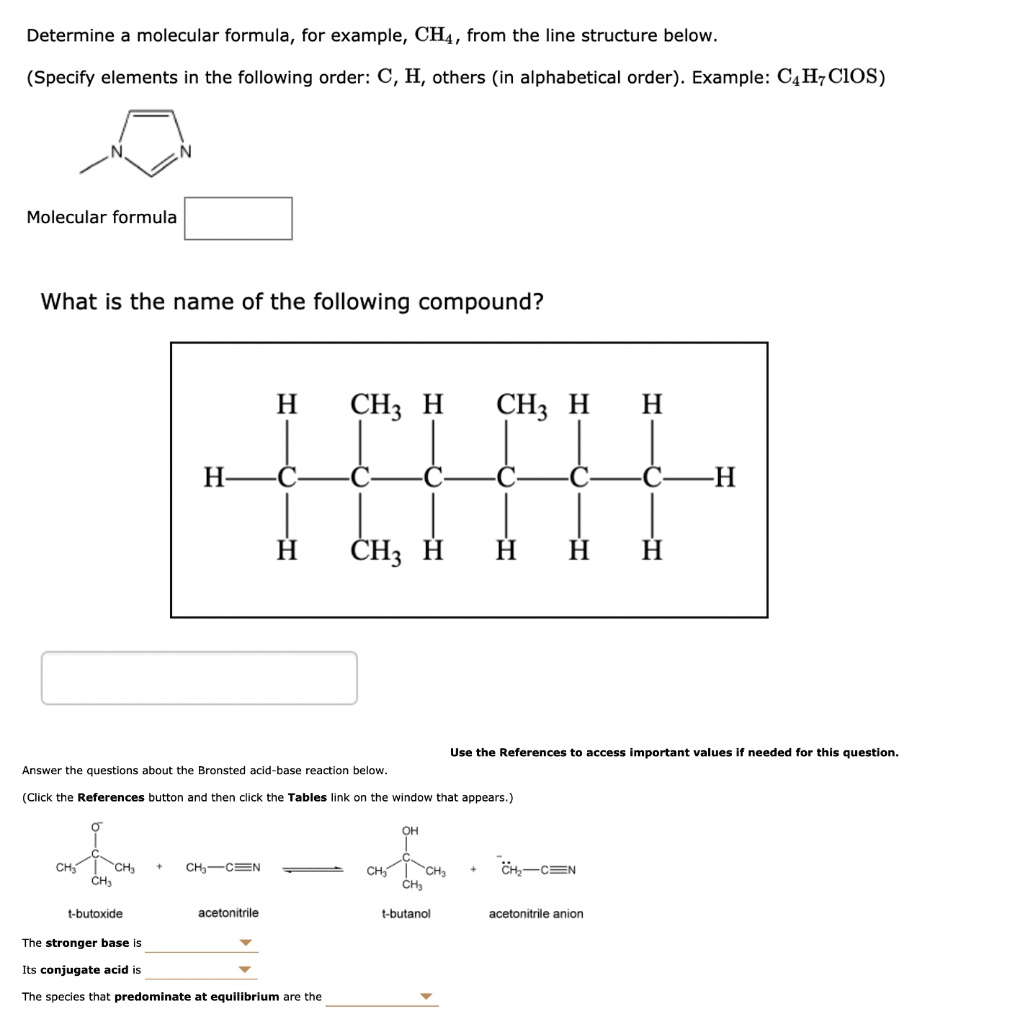 Solved Determine Molecular Formula For Example Ch4 From The Line