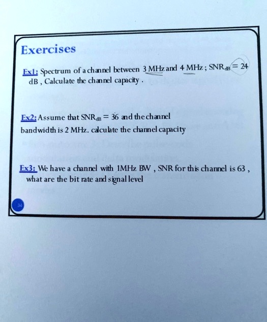 exercises exl spectrum of a channel between 3 mhz and 4 mhz snr24 ...