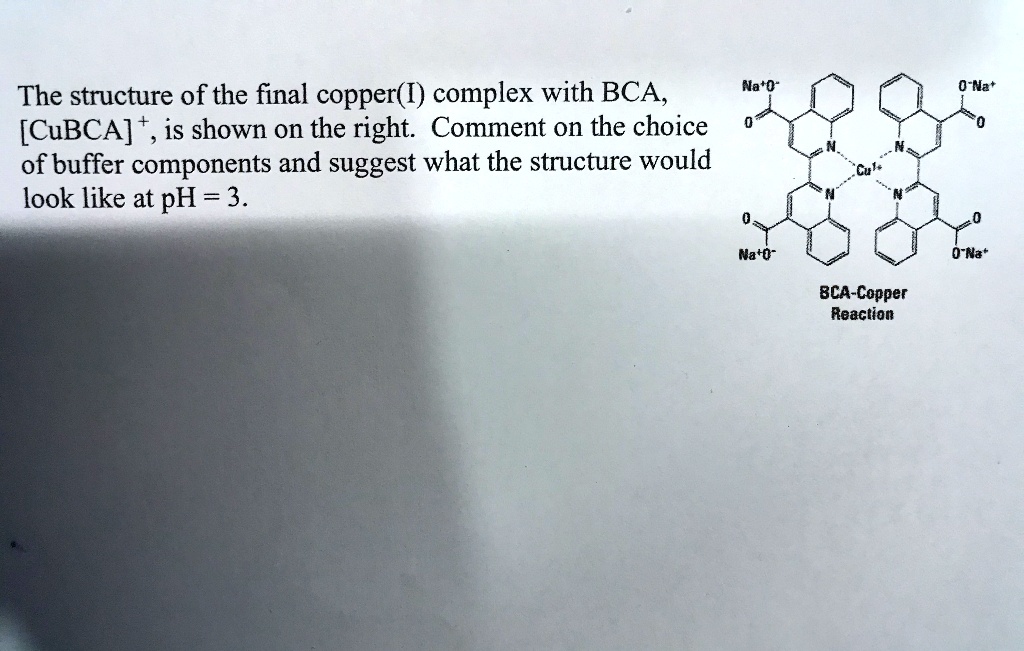 the structure of the final copperi complex with bca na0 cubca is shown ...