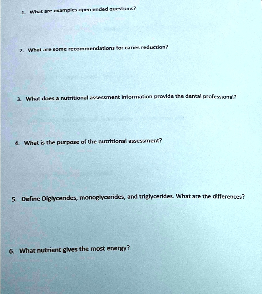 what are examples open ended questions what are some recommendations ...